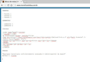 Montando seu bloco de notas online – Monolito Nimbus